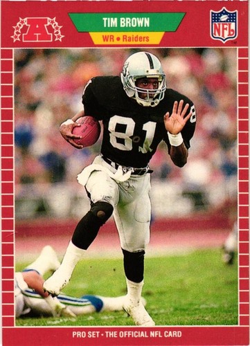 1989 Pro Set #183 Tim Brown Rookie RC Oakland Raiders HOF ExMt Free ...