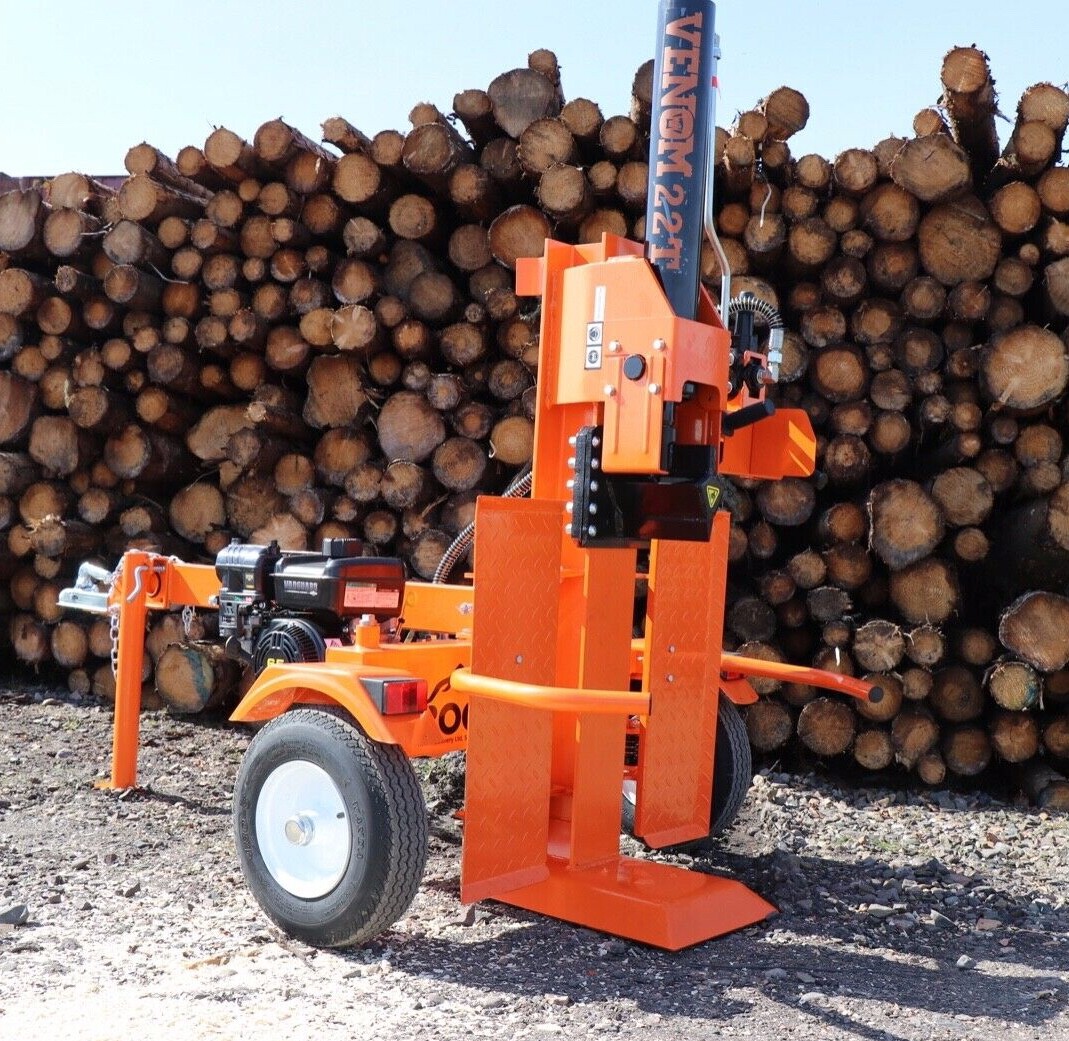 22ton VENOM wood log Splitter Petrol Hydraulic Road Towable BS Vanguard ...