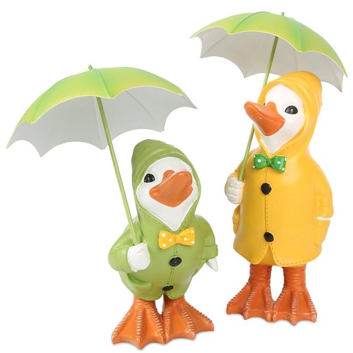 2PACK Dilly and Dally Garden Ducks with Detachable Umbrella Garden2049 ...