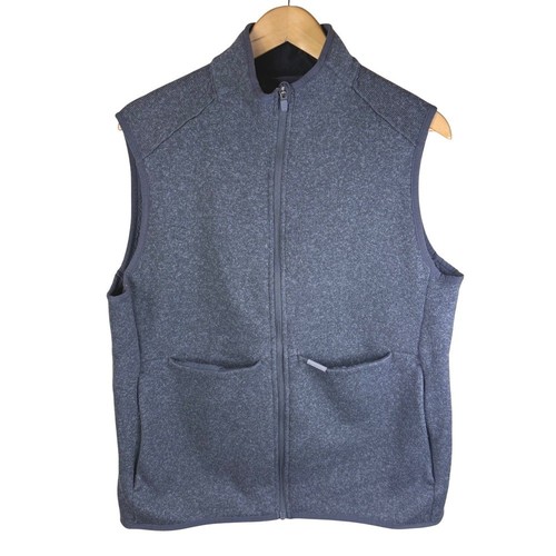 FIGS Mens On-Shift XXL Sweater Knit Heather Dark Charcoal Vest Full Zip ...