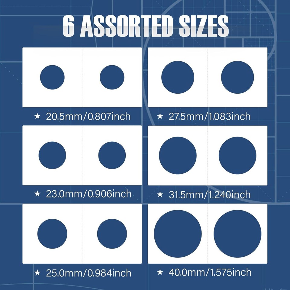 Boen 600PCS Coin Flips in 6 Sizes Cardboard Holders for Colletors 2x2 ...