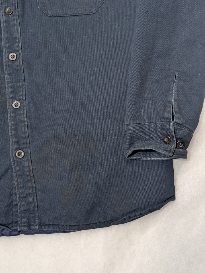 LINE OF TRADE Navy Blue Lined Insulated Btn Work SHIRT Men's XL | eBay