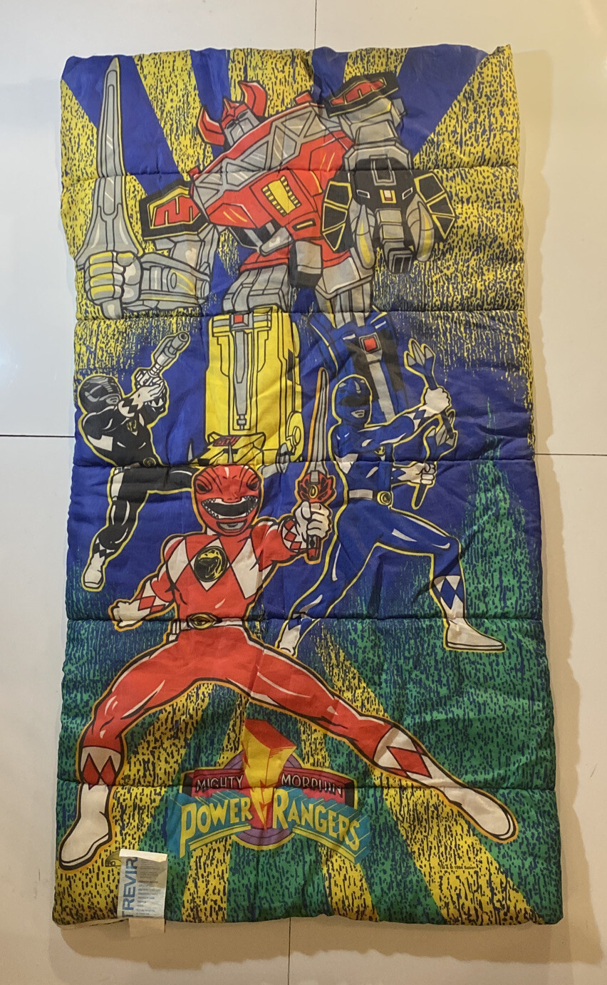 VTG 1994 Power Rangers Sleeping Bag Kid Size 28x54 in Megazord Saban ...