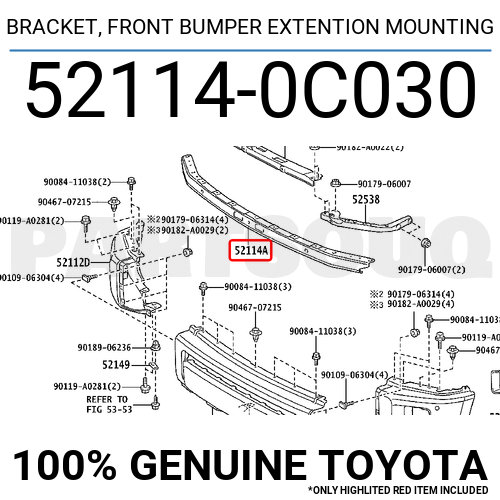 521140C030 Genuine Toyota BRACKET, FR BUMPER 52114-0C030 | eBay