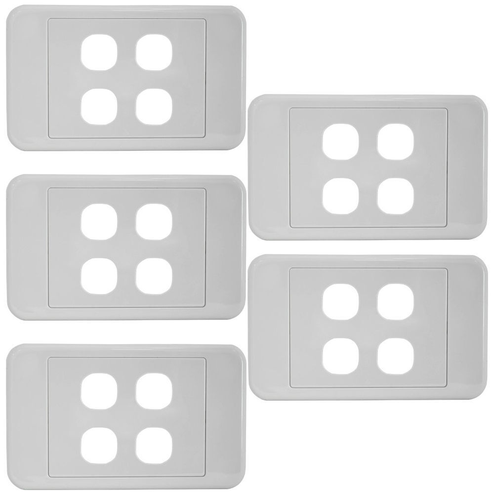 4 Gang Wall Plate Light Switch Wallplate Cover Mech Insert Clipsal ...