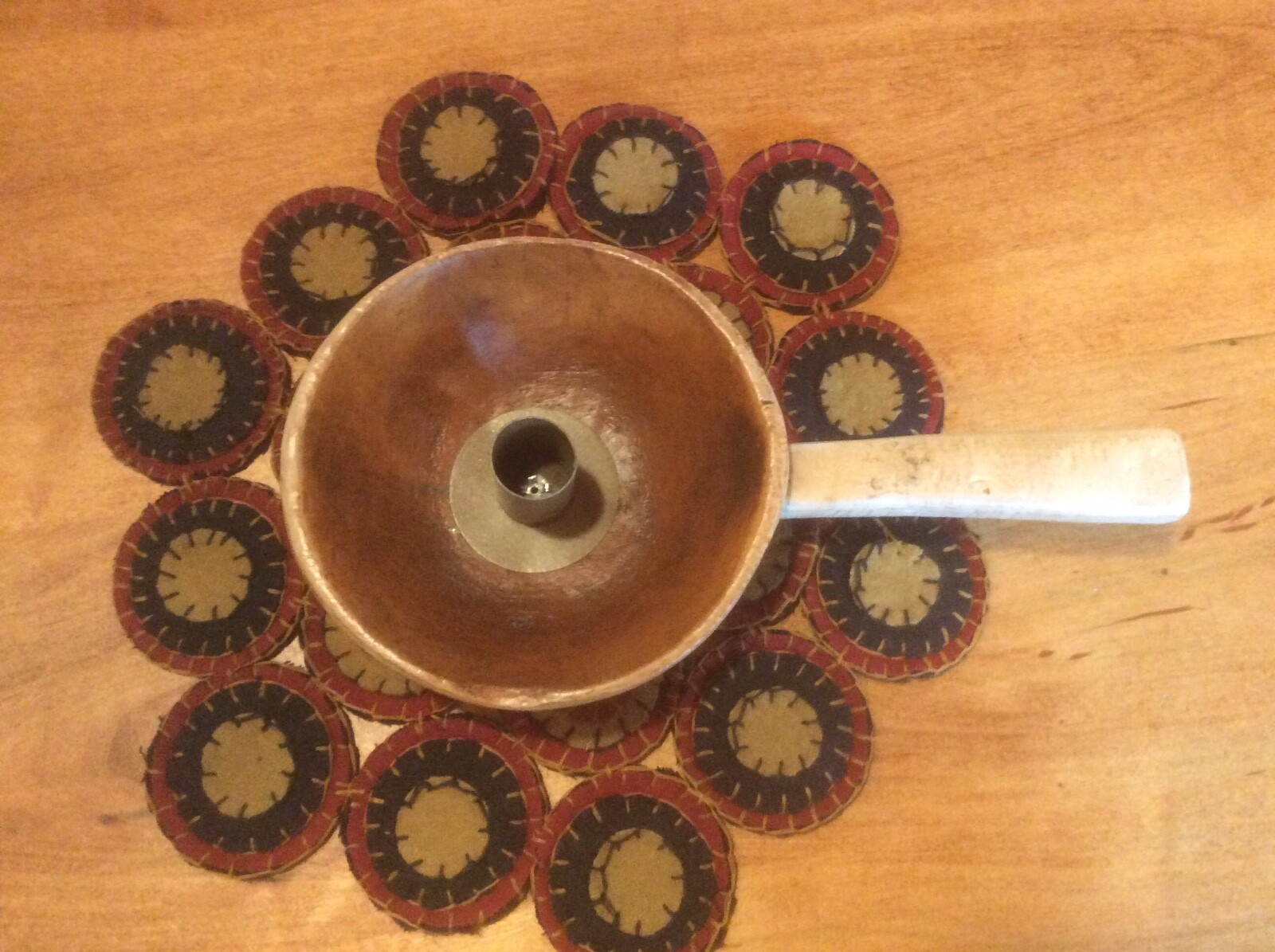 Vintage Salem Collection Treenware "Scoop" Candle Holder - 2/tone ...