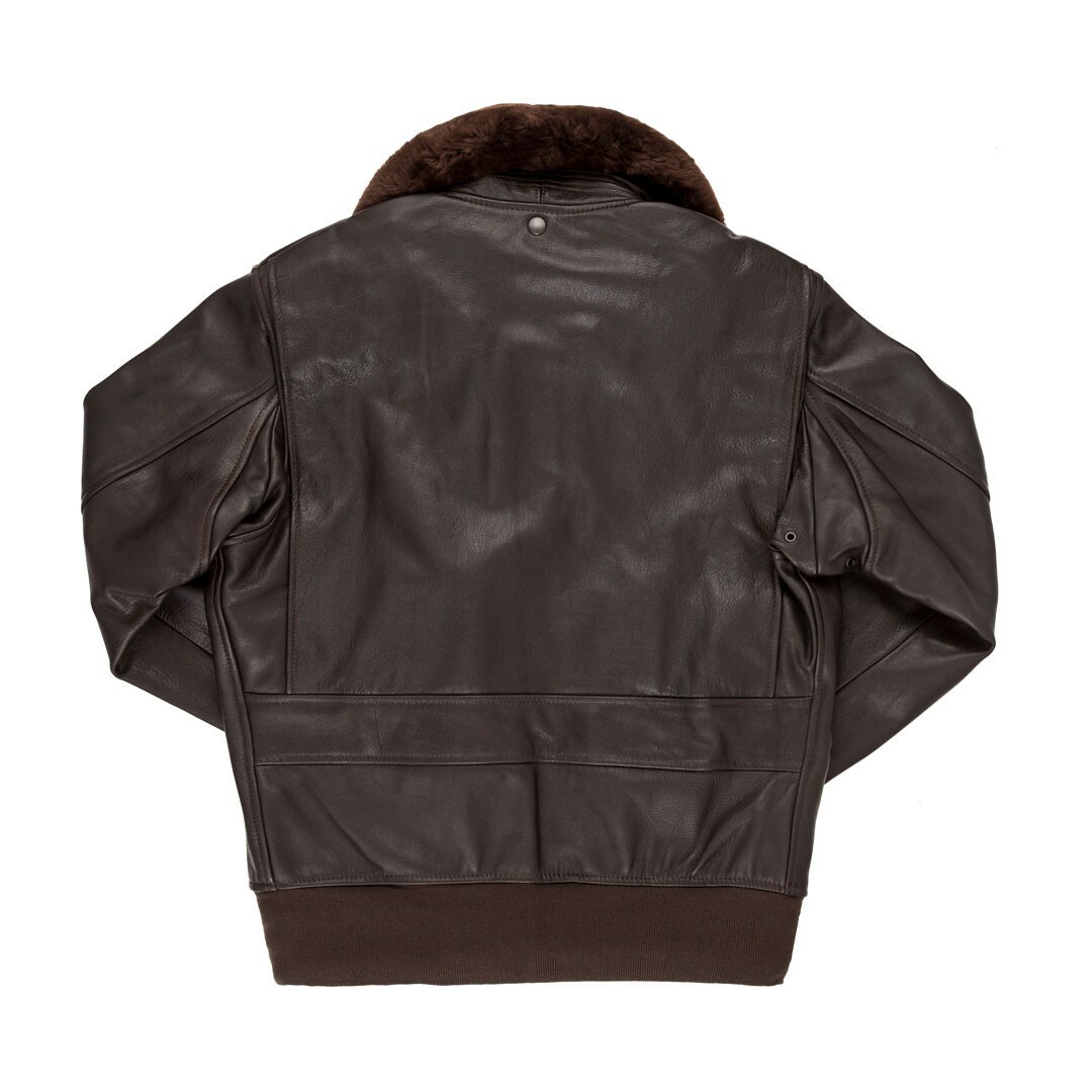 COCKPIT USA G-1 LEATHER FLIGHT JACKET W REMOVABLE COLLAR BROWN USA MADE ...