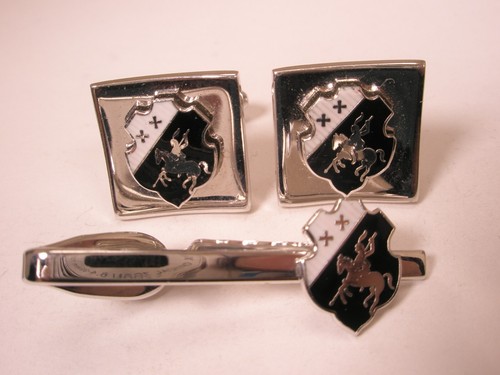 American Coat of Arms Vintage Cuff Links & Tie Bar Clip brave horse ...