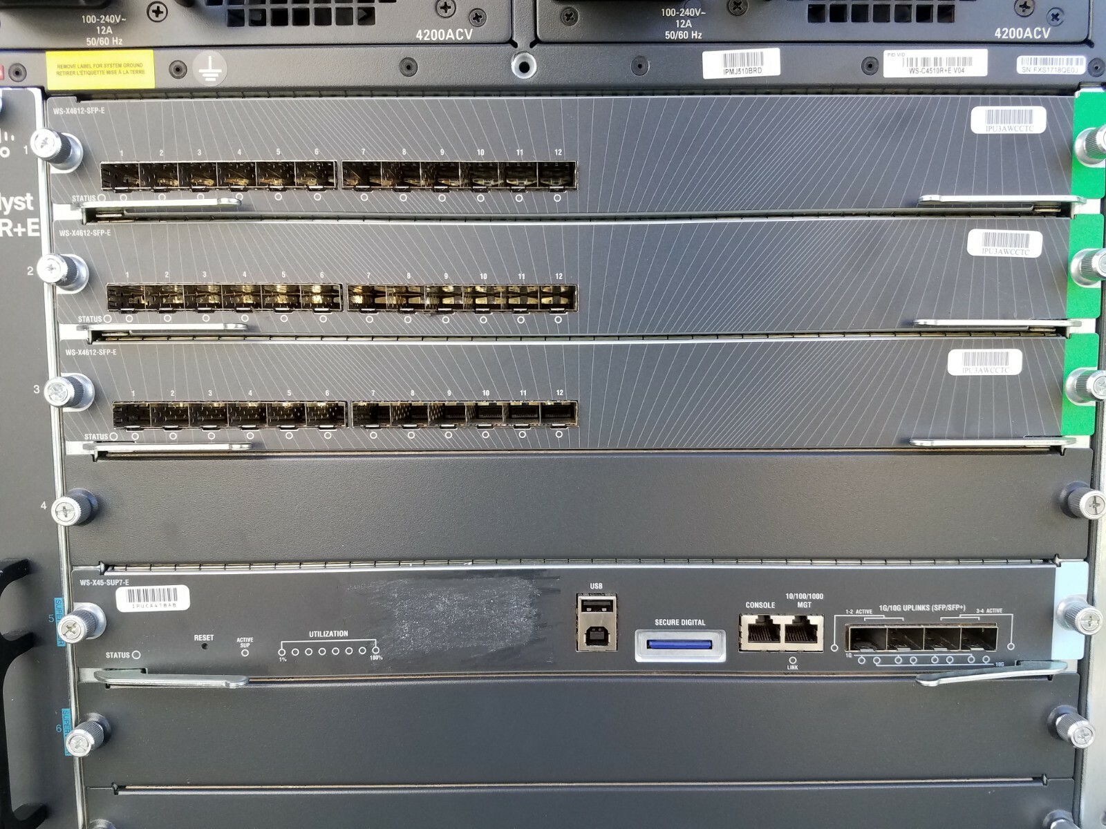 Cisco Catalyst 4510R+E 1-WS-X45-SUP7-E / 3-WS-X4748RJ45V+E / 3-X4512 ...