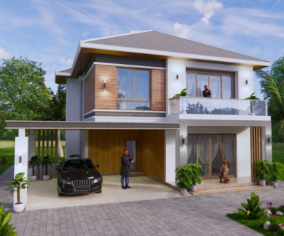 29x39 Feet House Design Plans 8.5x12 Meter 4 Bed 3 Bath Hip Roof (A4 ...