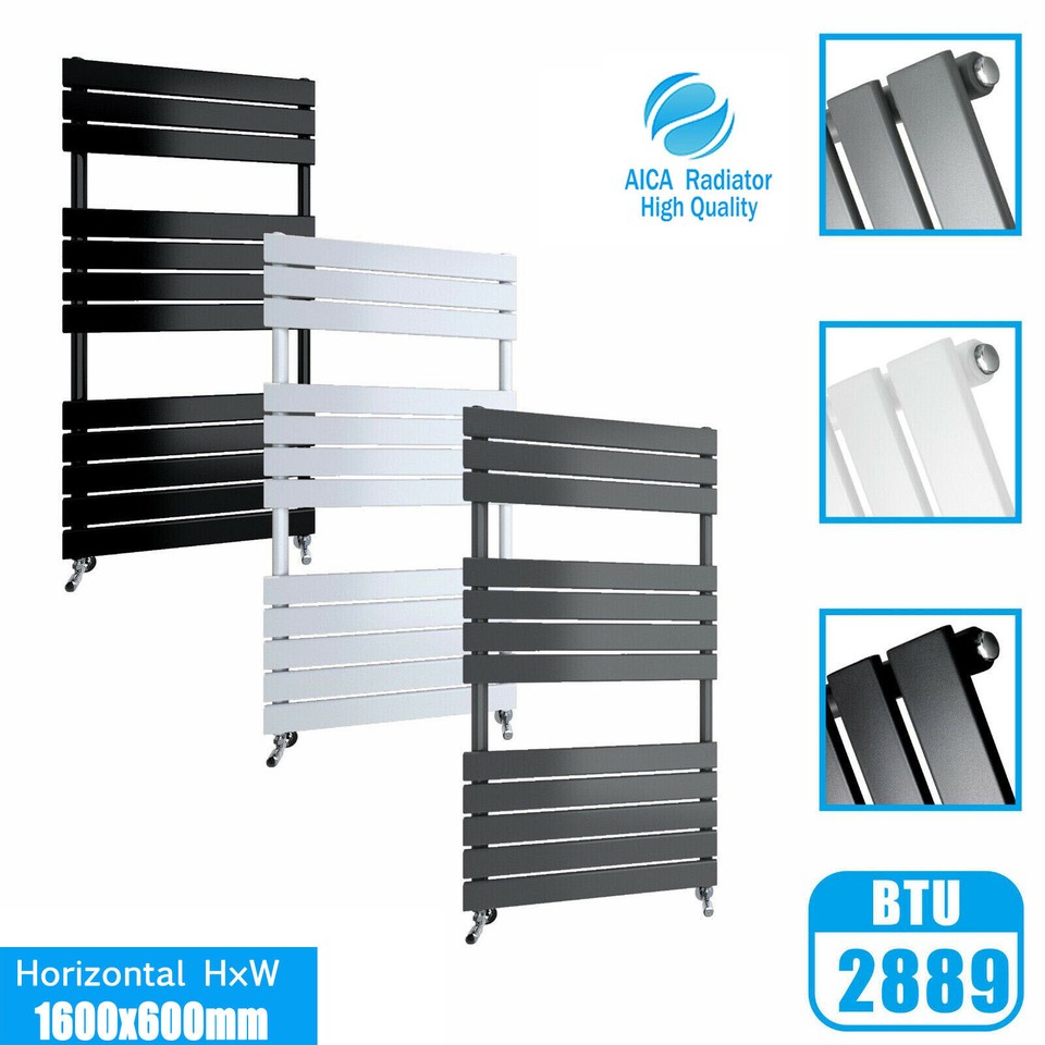 Flat Panel Vertical Heated Bathroom Towel Rail Radiator Anthracite ...