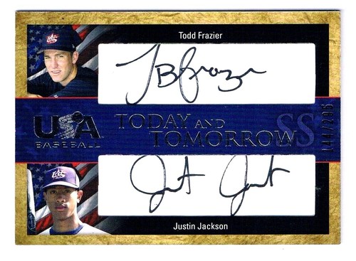144/295 2007 USA Todd Frazier Justin Jackson Signed Autograph Baseball ...