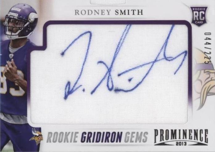 2013 Panini Prominence - Rodney Smith #179 Rookie Gridiron Gems ...