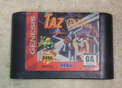 Vintage Taz In Escape From Mars Video Game Cartridge Only Sega Genesis ...