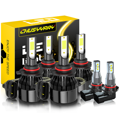 For Lincoln LS 2000-2002 White LED Headlight + Fog Bulbs Kit 6x Super ...