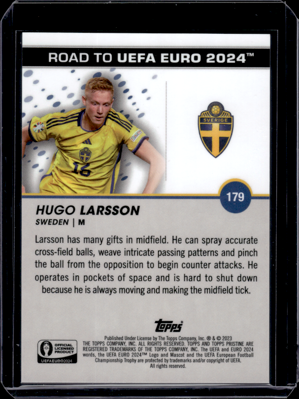 TOPPS PRISTINE ROAD TO EURO 2024 HUGO LARSON SWEDEN PARALLEL 016/125 ...