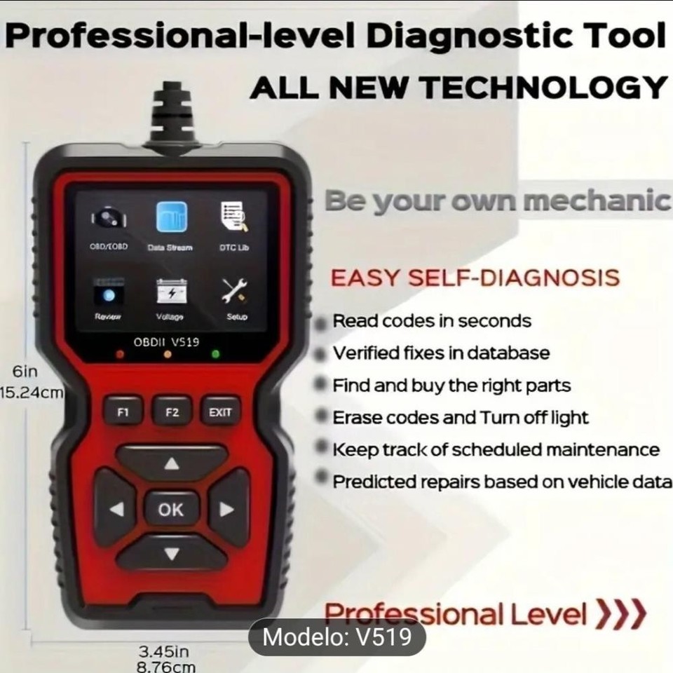 V519 OBD2 Scanner Professional Code Read Engine System Car Diagnostic ...