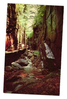 Franconia Notch Flume Gorge Canyon Walk Vintage Postcard NH Natural ...