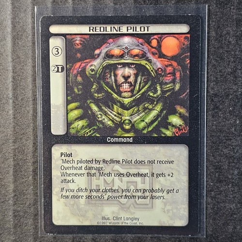 Redline Pilot, 1997 BattleTech CCG MechWarrior Set (1/4) | eBay