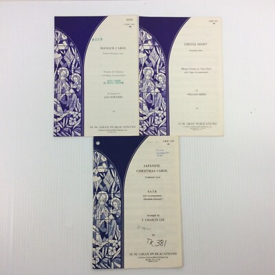 Christmas Choir Sheet Music Lot 3 HW Gray Sacred Church Choral Octavo ...