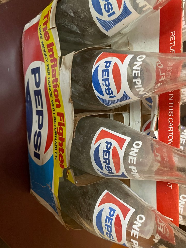 Vintage Pepsi Empty Bottle 8 Pack 70s/80s Inflation Fighter 16oz ...