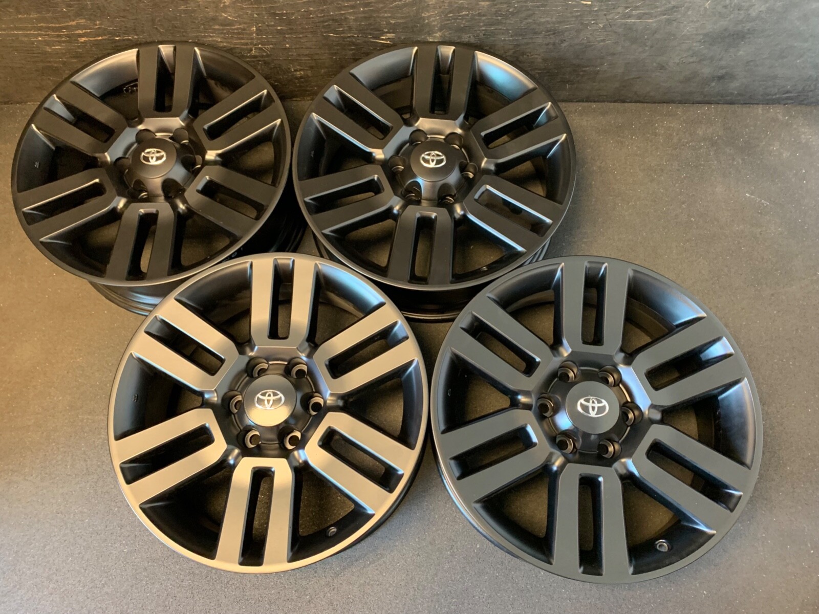 (4) Toyota 4Runner Black Powder Coat Wheels Rims + Caps 20" Hol.69561 ...