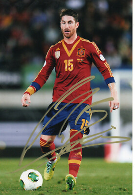 Signed Sergio Ramos Spain World Cup 12"x8" photo w/COA Real Madrid PSG ...