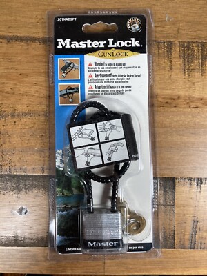 Safety Master Gun Lock 107KADSPT Steel Padlock +Keys Braided Steel ...