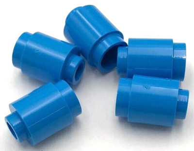 Lego 5 New Dark Azure Bricks Building Blocks Round 1 x 1 Open Stud ...
