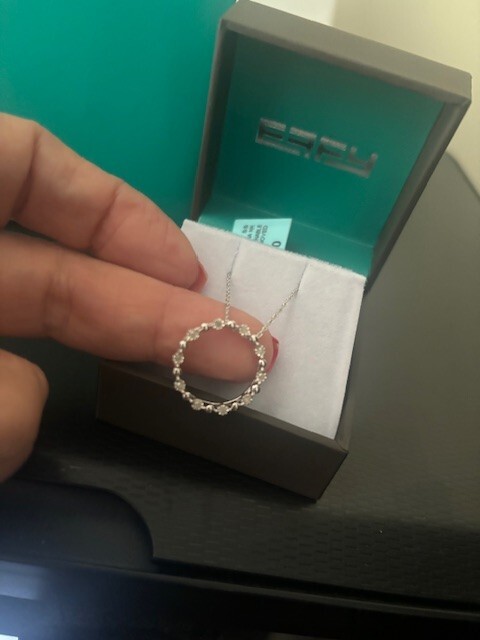 NEW IN BOX DESIGNER EFFY Diamond Circle Necklace 1/10 carat SS W/ EFFY ...