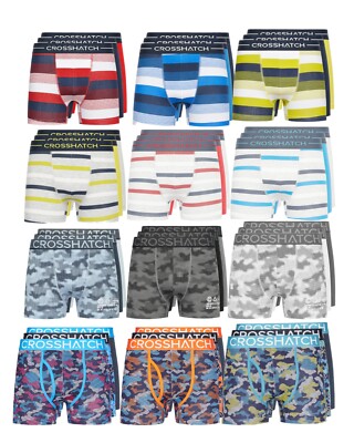 Mens 5 Pack/3 Pack Crosshatch Boxer Shorts Underwear Trunks Multipack ...
