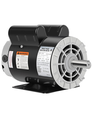 5 HP Air Compressor Motor Single Phase 3450 RPM 56HZ Frame 7/8" Shaft ...