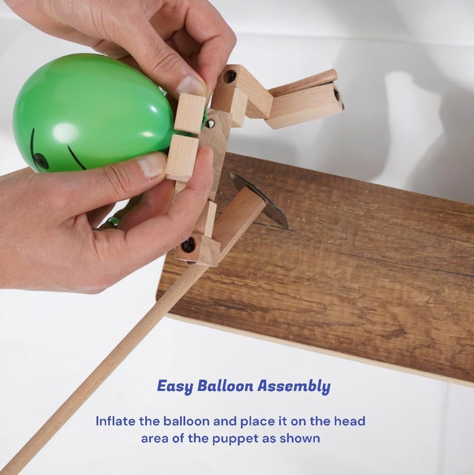 Handmade Wooden Fencing Puppets Toys , Whack A Balloon Strategy Board ...