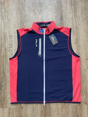 Polo Ralph Lauren RLX Full Zip Golf Vest Red Navy Men’s Sz XL $168 | eBay