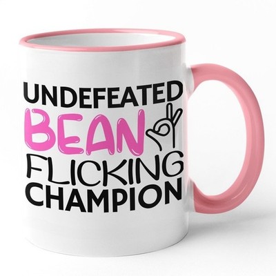 Funny Mug Bean Flicking Champion Lesbian Adult Joke Gift Girlfriend ...