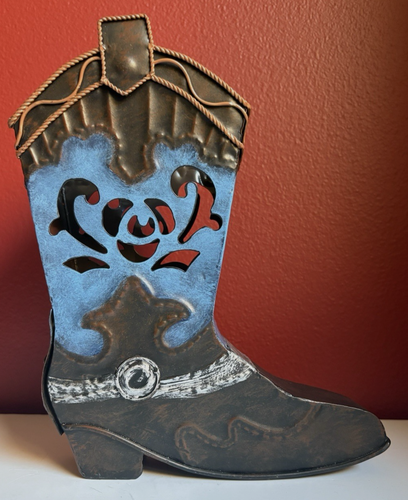 Metal Cowboy Boot Tea Light, 9 1/2 x 7 1/2" | eBay
