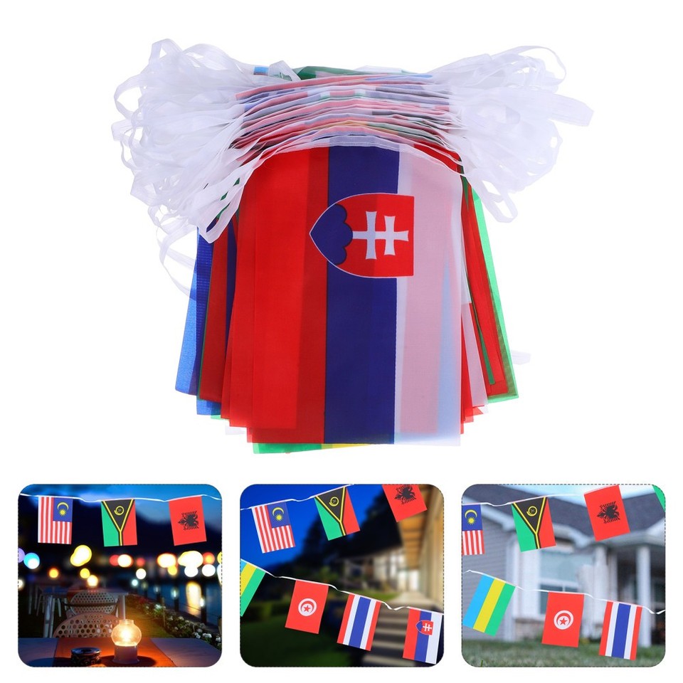 100 Countries Small Flags Hanging Polyester National Flags Banner for ...