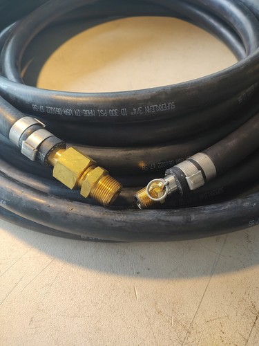 Superklean Hose 50 Feet 3/4 MNPT Swivel X 1" Brass Male /SAE Adapter 300psi | eBay