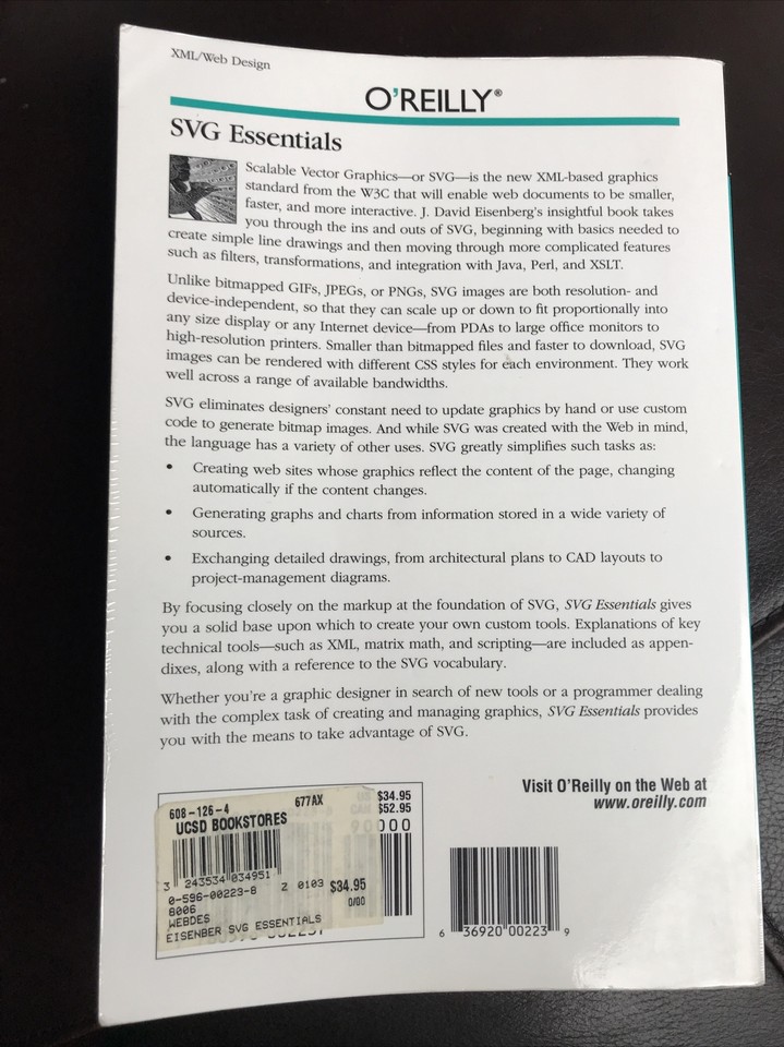 SVG Essentials : Producing scalable vector graphics with XML, David Eisenberg 9780596002237| eBay