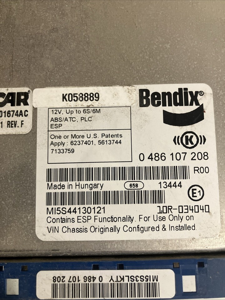 Bendix Paccar ABS Control Module 0-486-107-208 | eBay