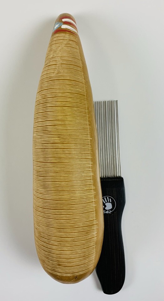 Guiro Puerto Rico 7-8” Corte Original Con Bandera Puerto Rico Y Puyero ...