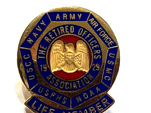 US Military Retired Officers Association Life Member Pin | eBay