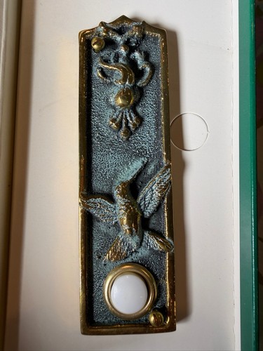 Flora & Fauna Hummingbirds Doorbell Solid Brass Petina - In Box - Never ...