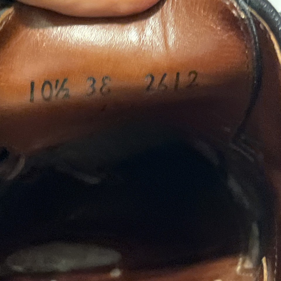 ALLEN EDMONDS Lombard Black Leather Wingtip Brogue Derby Shoes Sz US 10 ...