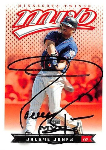 Jacque Jones autographed baseball card Minnesota Twins 2003 Upper Deck ...