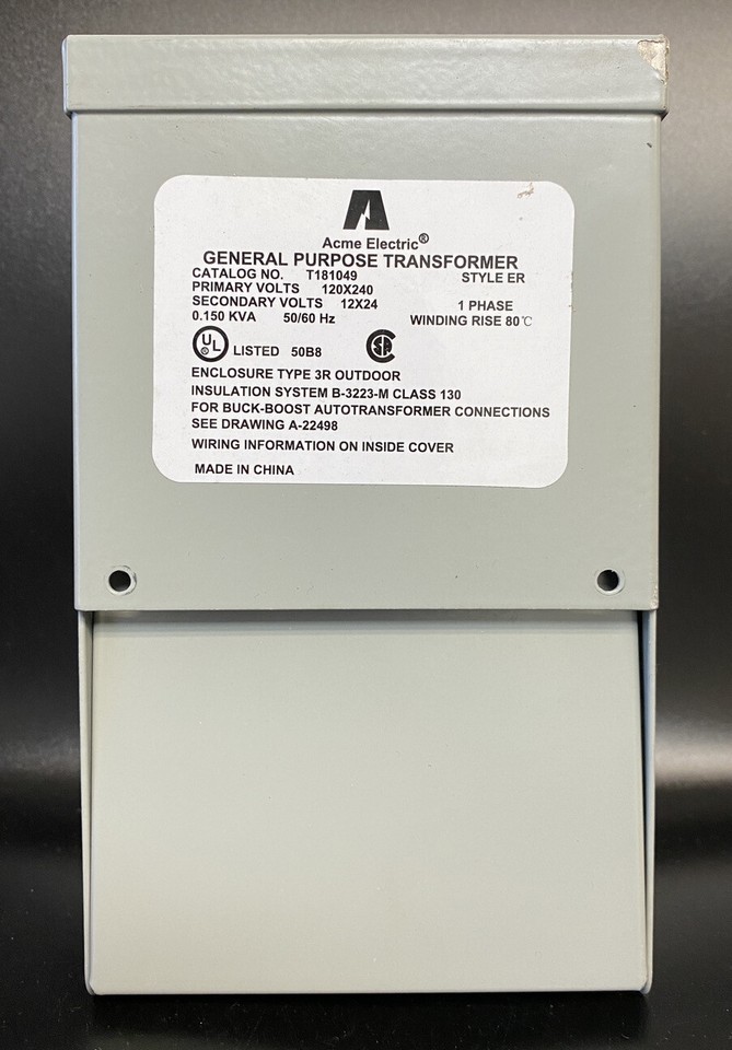 T181047 ACME Buck-Boost Transformer 120/240VAC 150VA 60Hz *NEW IN ...