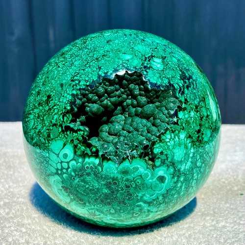 4.9LB Rare Natural Malachite quartz hand Carved sphere Crystal Healing ...