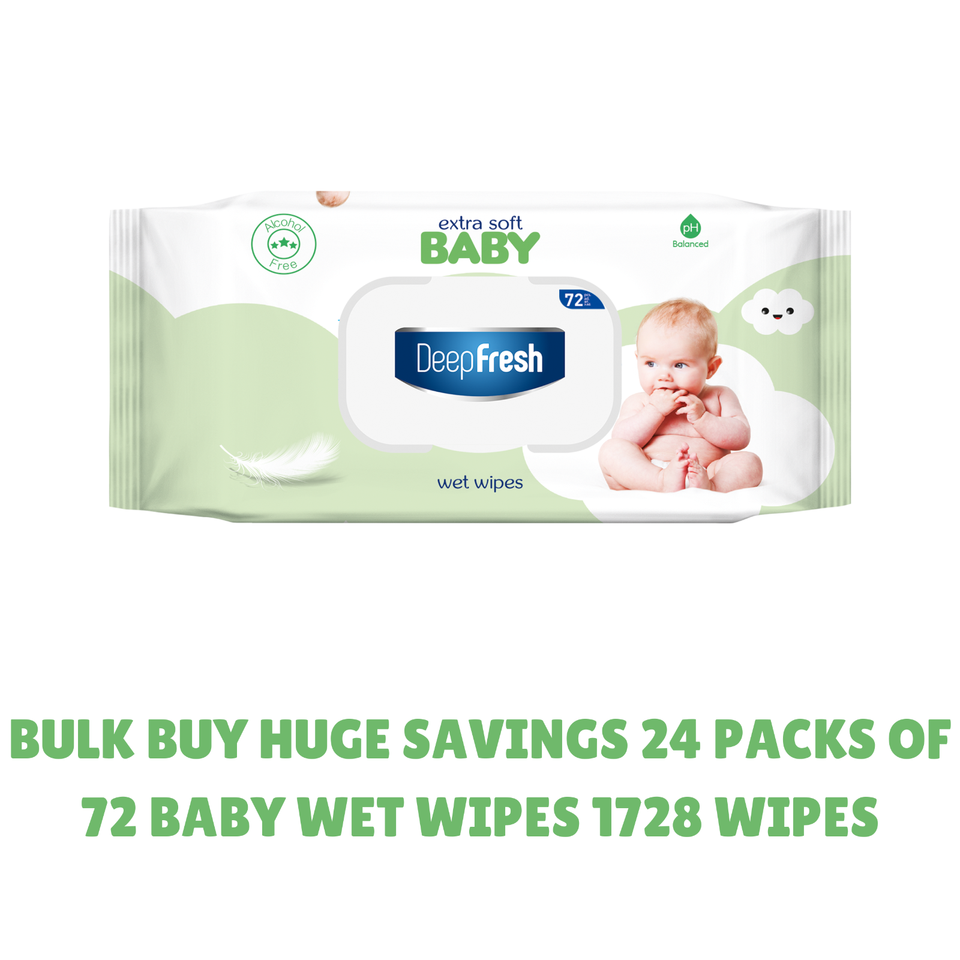 Deep Fresh Baby Wipes 24 Packs (1,728 Wipes) Extra Soft Alcohol-Free ...