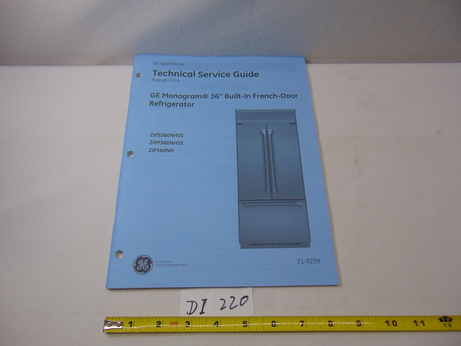 GE Technical Service Guide Book 31-9259 Refrigerator Monogram ZIP360NH ...