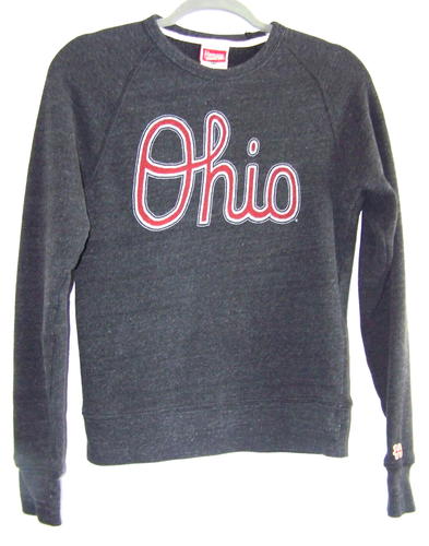 Homage Ohio Script Unisex Heather Gray Sweatshirt Women XS OSU | eBay